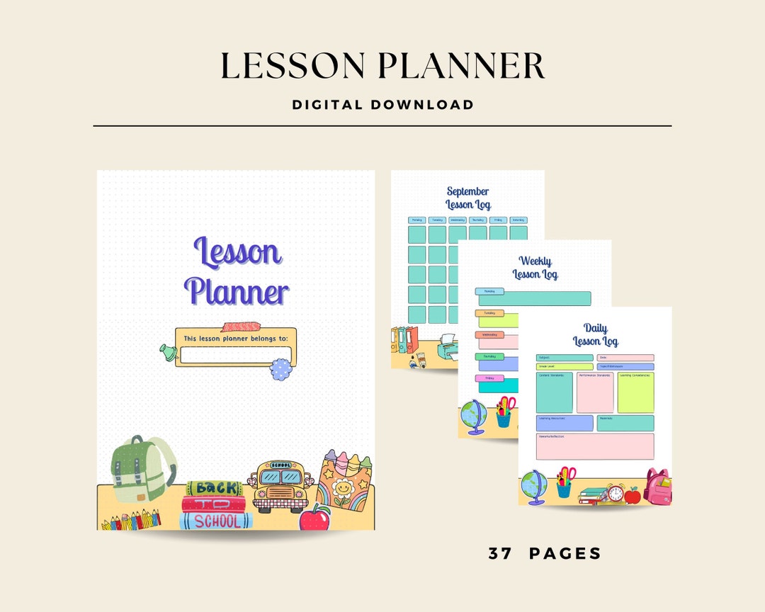 Teachers Lesson Planner - Etsy