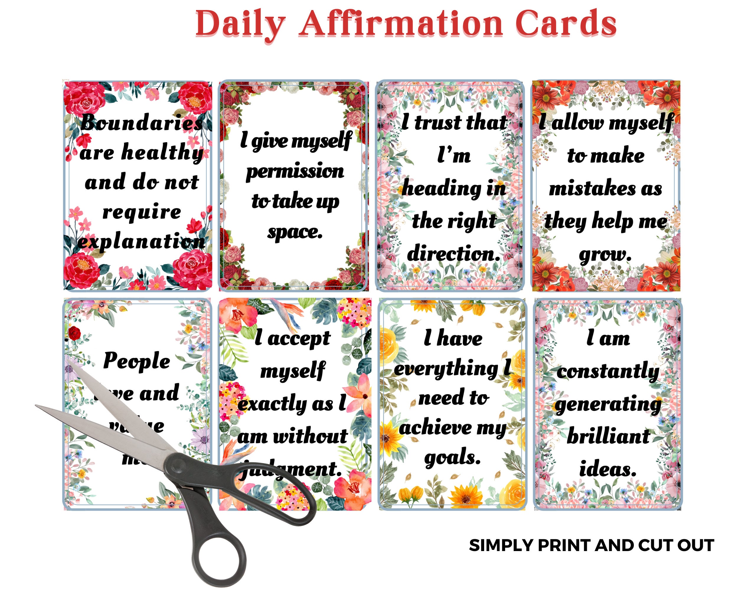63 Daily Affirmation Cards Printable, Affirmation Cards Digital, Vision ...