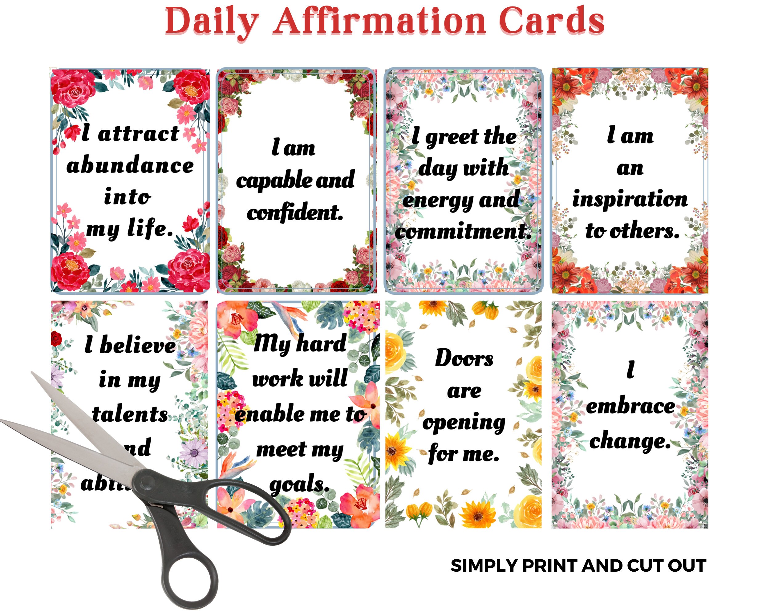 63 Daily Affirmation Cards Printable, Affirmation Cards Digital, Vision ...