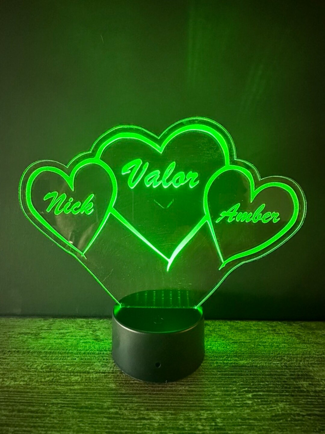 Customizable Triple Heart Led Light - Etsy