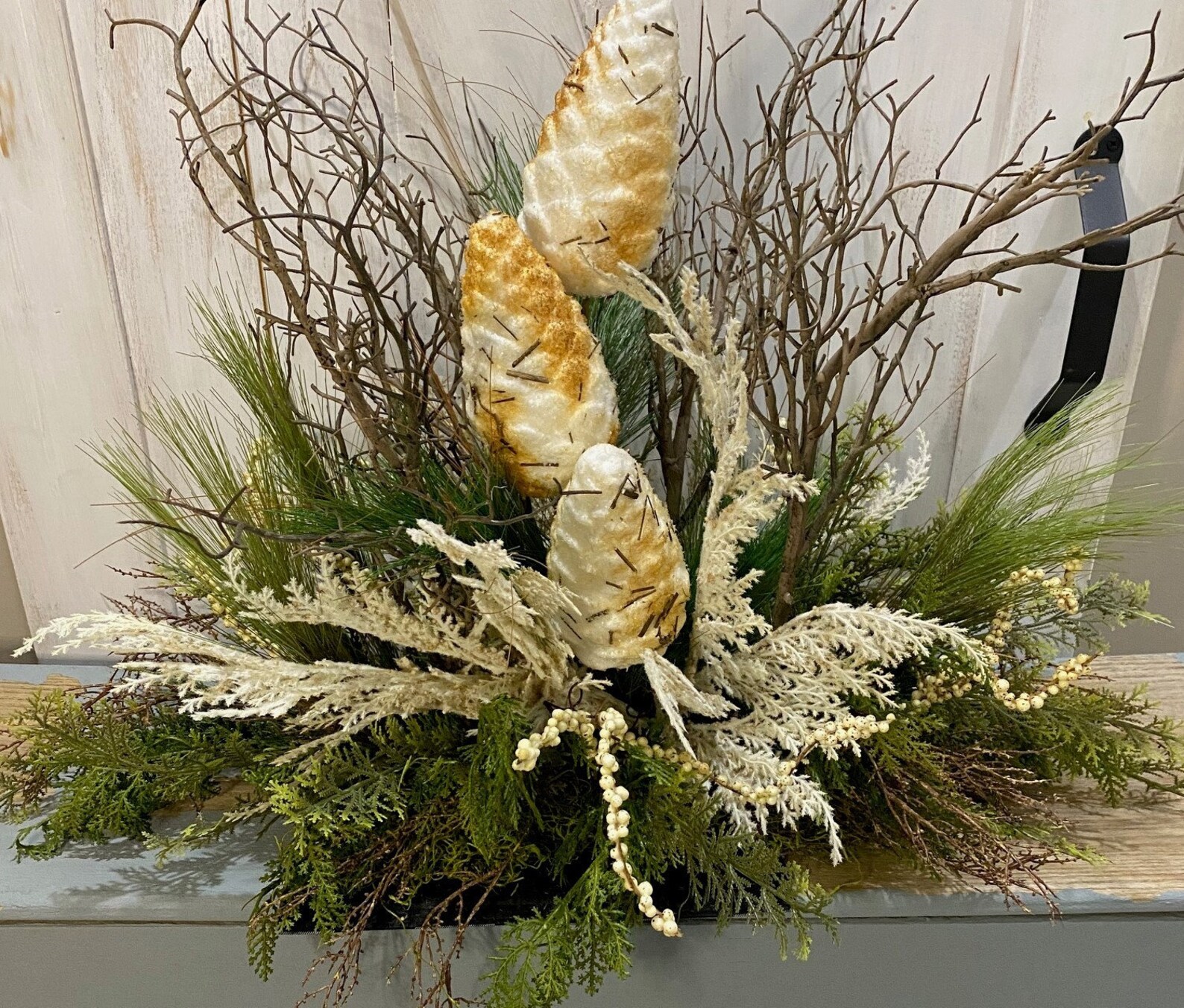 Mantel Piece, Winter Centerpiece, Pine Cone Centerpiece. - Etsy