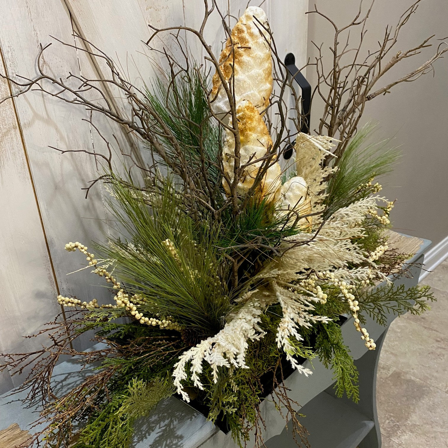 Mantel Piece, Winter Centerpiece, Pine Cone Centerpiece. - Etsy