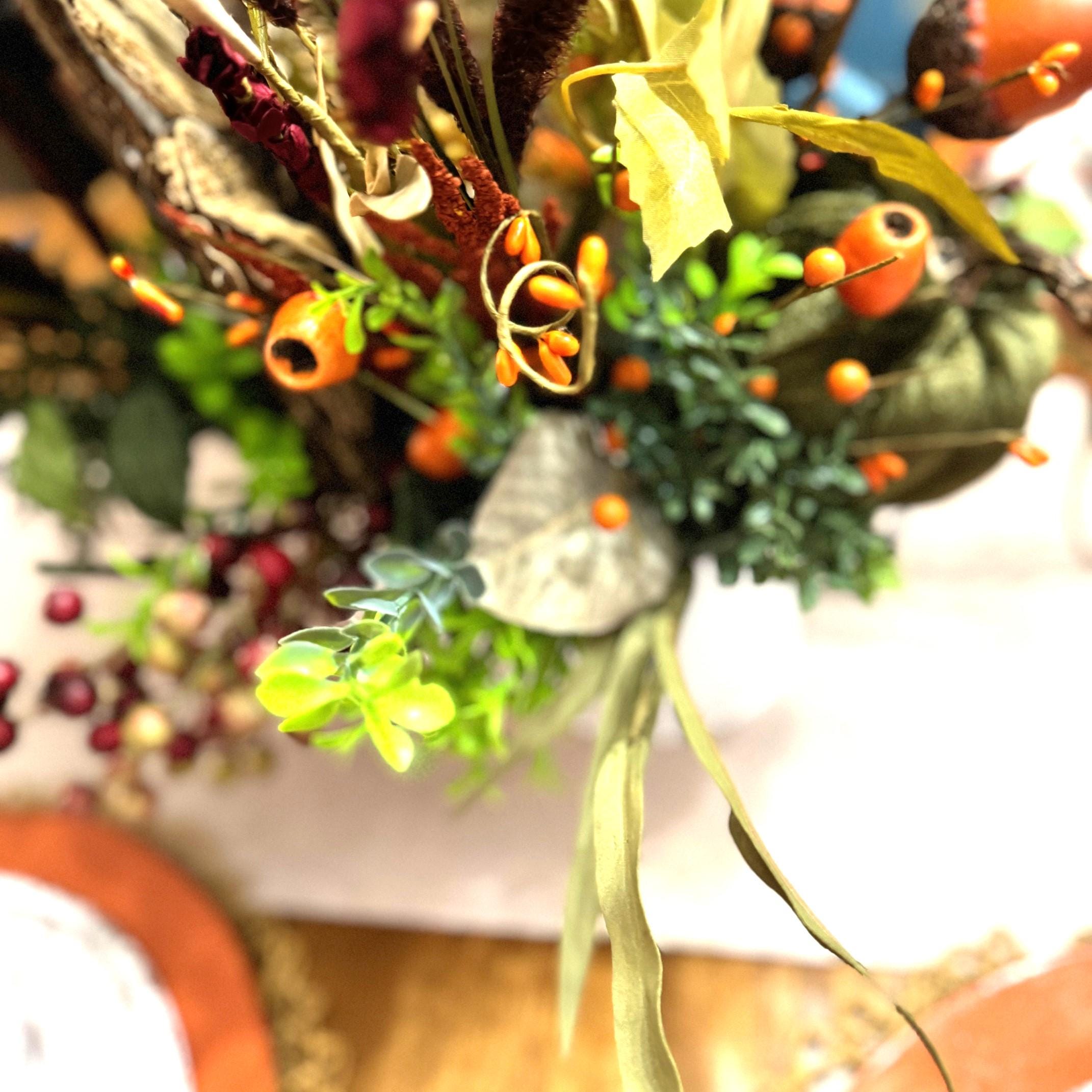 Turkey Thanksgiving Centerpiece, Fall Table Decor With Pumpkins - Etsy