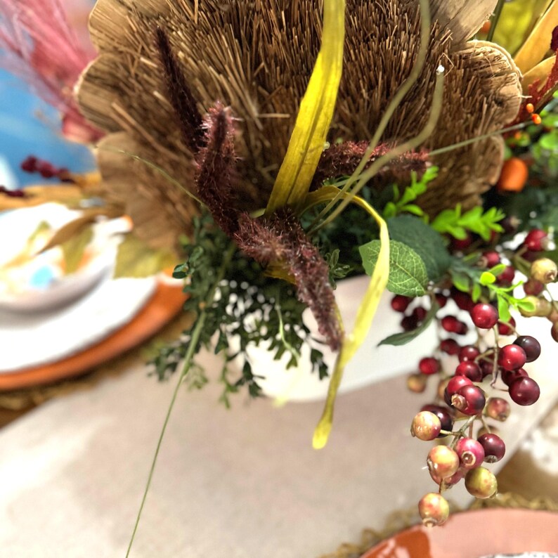 Turkey Thanksgiving Centerpiece, Fall Table Decor With Pumpkins - Etsy