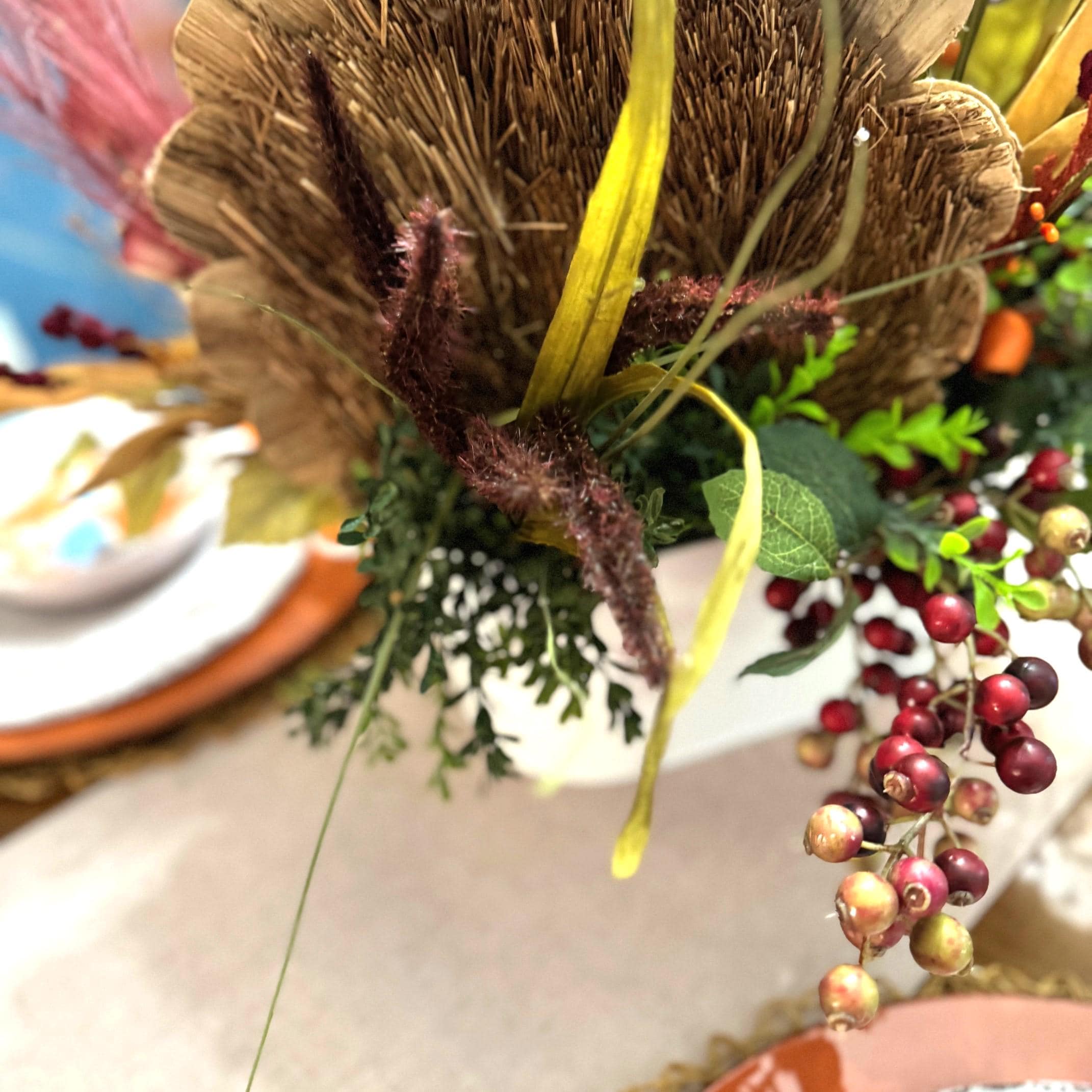 Turkey Thanksgiving Centerpiece, Fall Table Decor With Pumpkins - Etsy