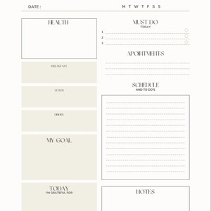 Daily Planner Printable Gratitude Planner Instant Download Meal Planner ...