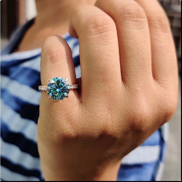 Blue Halo Ring - Etsy