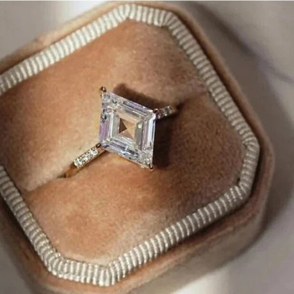 Lozenge Cut Engagement Ring - Etsy