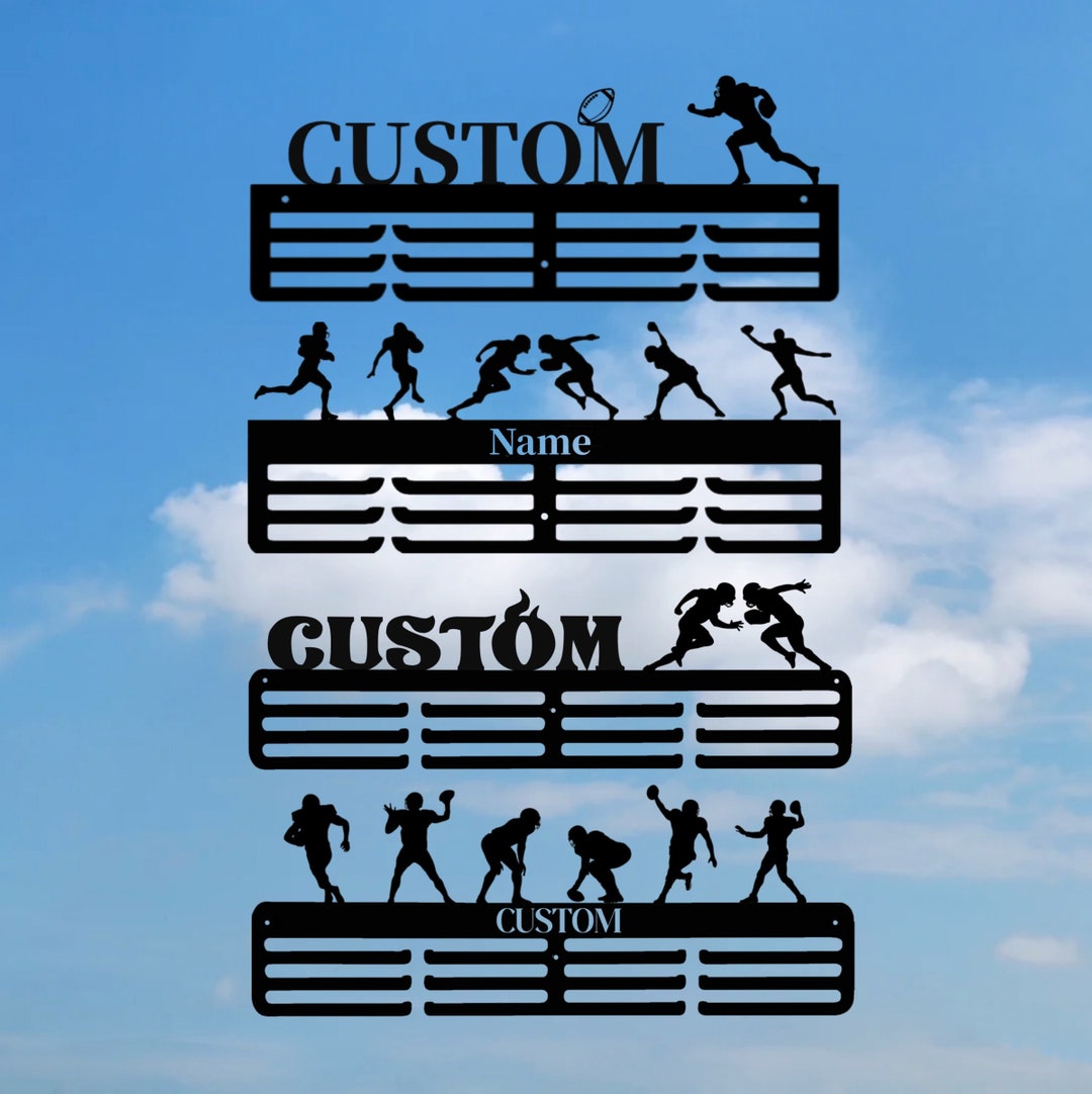 Custom Football Medal Holder, Customized Football Player Names, Color ...
