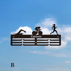 Custom Triathlon Medal Hanger, Custom Triathlete Names Medal Holder ...