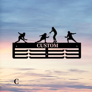 Personalized Fencing Match Medal Holder, Customized Fencer Names, Color ...