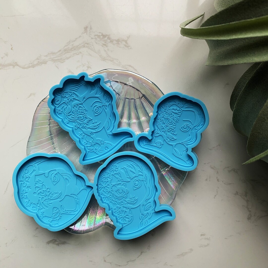 Princess Face Mold Girl Skull Face Keychain Silicone Mold Girl Phone ...
