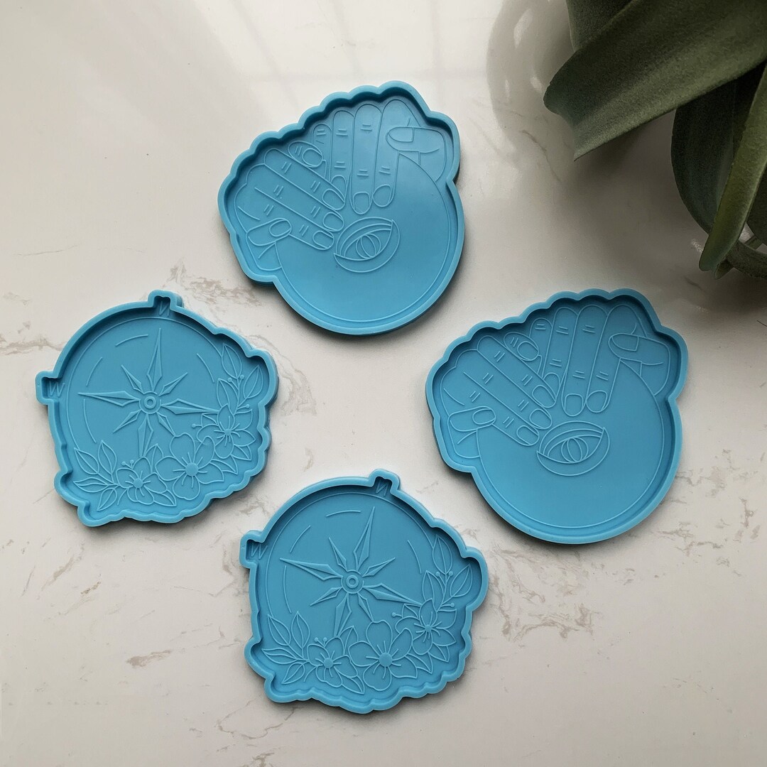 Hand and Eye Resin Coaster Mould Compass Mold DIY Table Mat Mold ...
