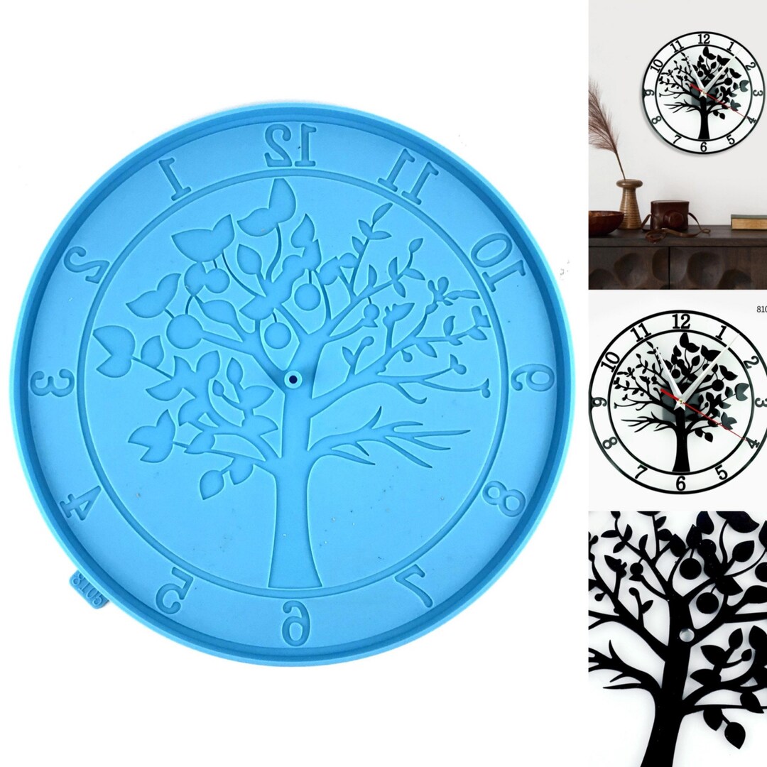 Tree Clock Silicone Mold | Clock Mold for Resin | Wall Resin Art ...