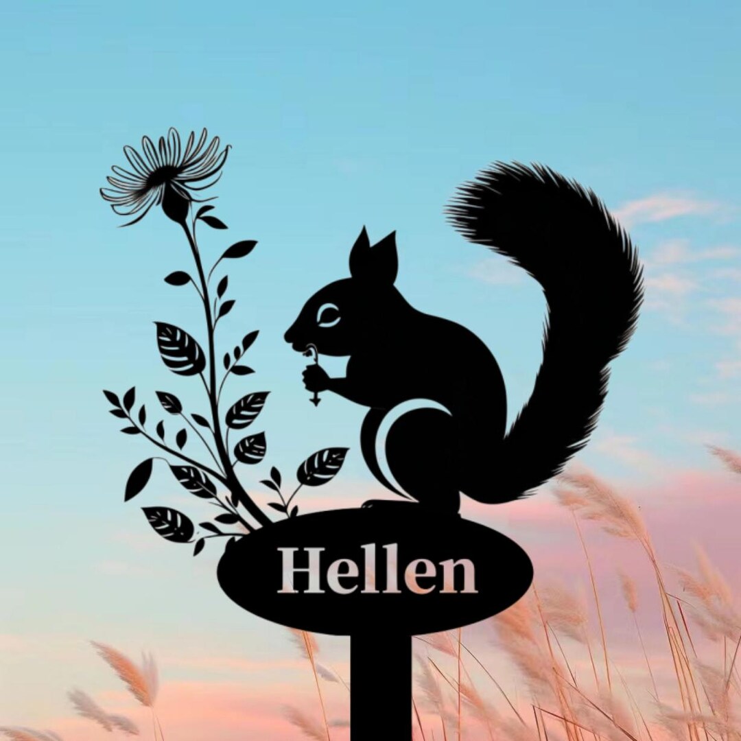 Custom Squirrel Metal Garden Stake, Personalized Pet Grave Marker, Cat ...