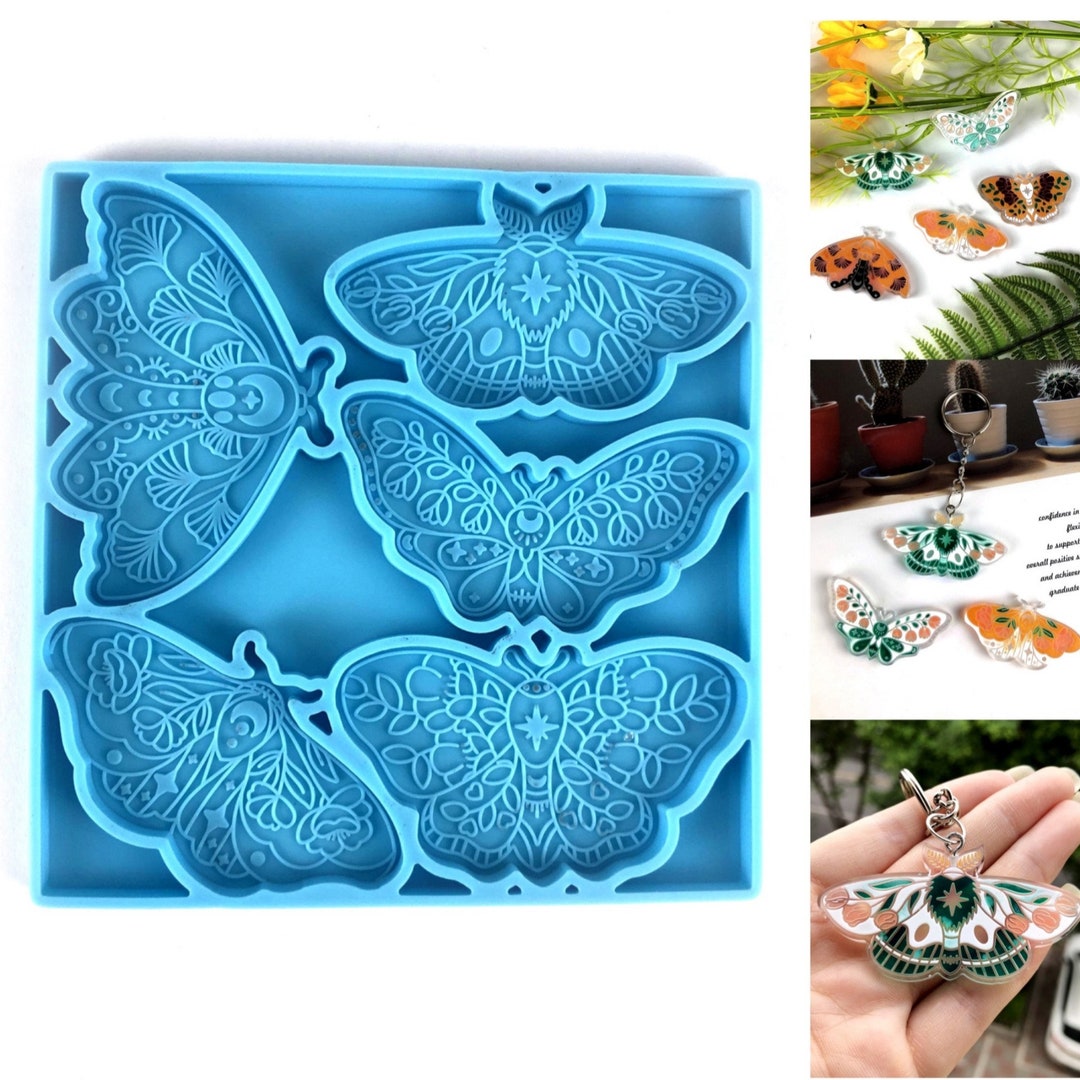 Butterfly Moth Keychain Silicone Mold | Cute Pendant Mold - Etsy