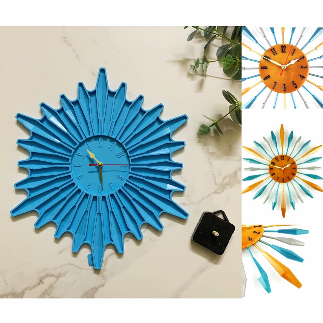 14" Large Sun Clock Mold | Silicone Mold for Wall Clock | Home Decor ...
