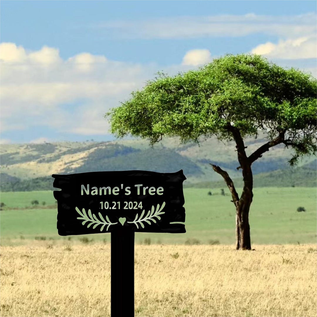 Custom Memorial Tree Sign,personalized Garden Stake, Metal Garden ...