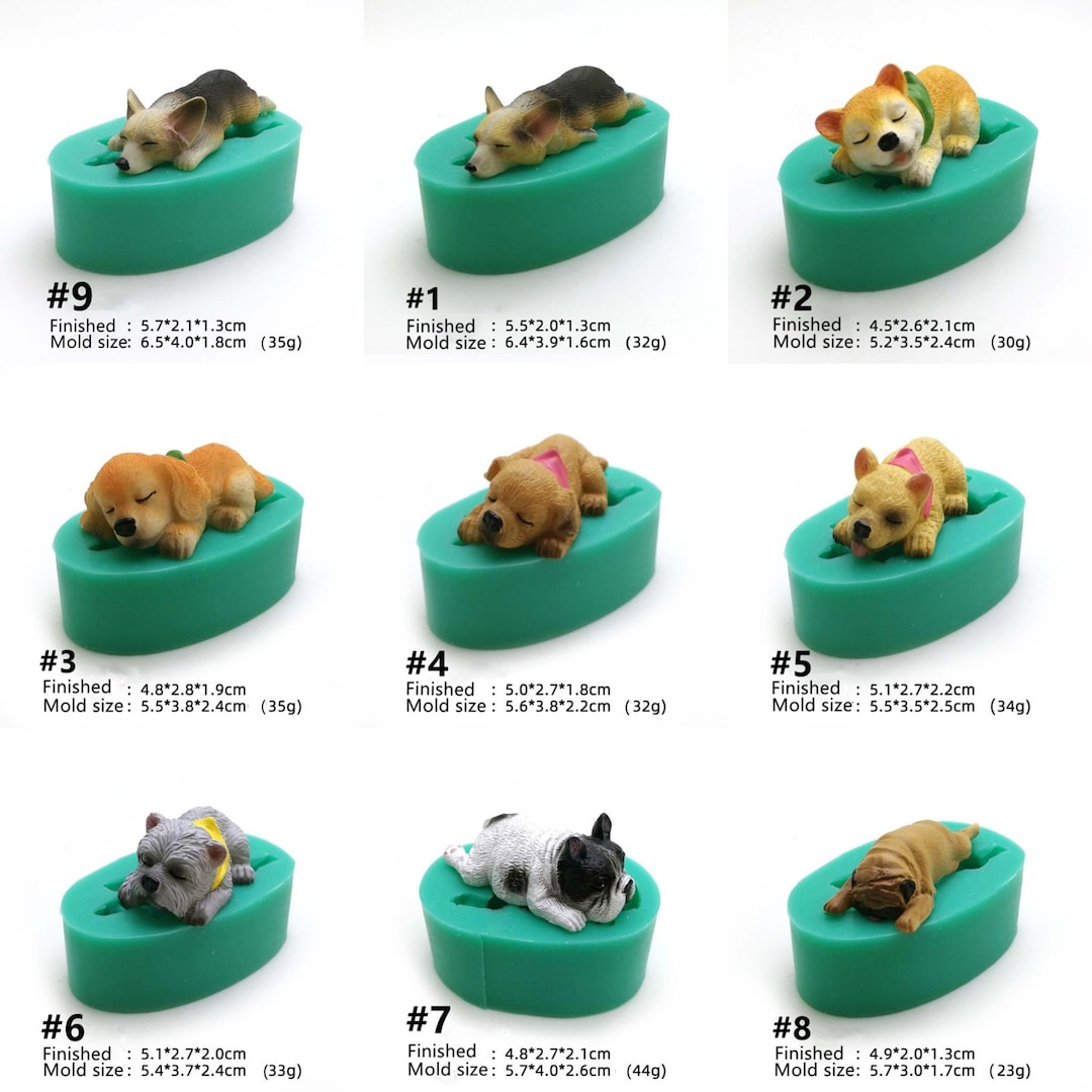 3D Dog Silicone Mold | Cake Decor Mousse Mold | Mold for Candle Soap ...
