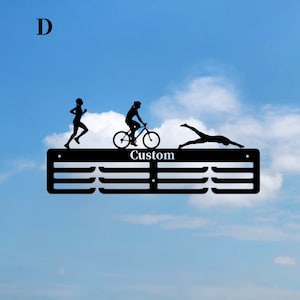 Custom Triathlon Medal Hanger, Custom Triathlete Names Medal Holder ...