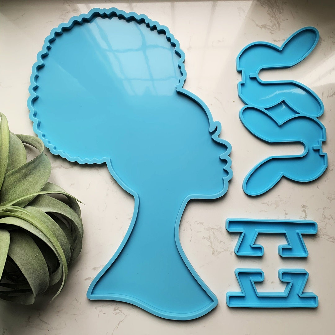 Large Afro Woman Tray Mold | Table Shelf Mold | African Cup Mat Mold - Etsy