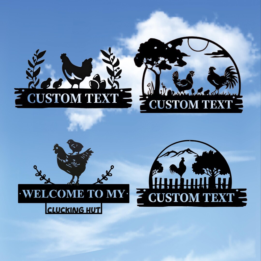 Custom Chicken Metal Sign, Personalized Chicken Coop Sign Name, Metal ...