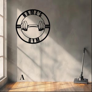 Custom Metal Gym Sign, Personalized Powerlifting Sport Metal Wall Art ...