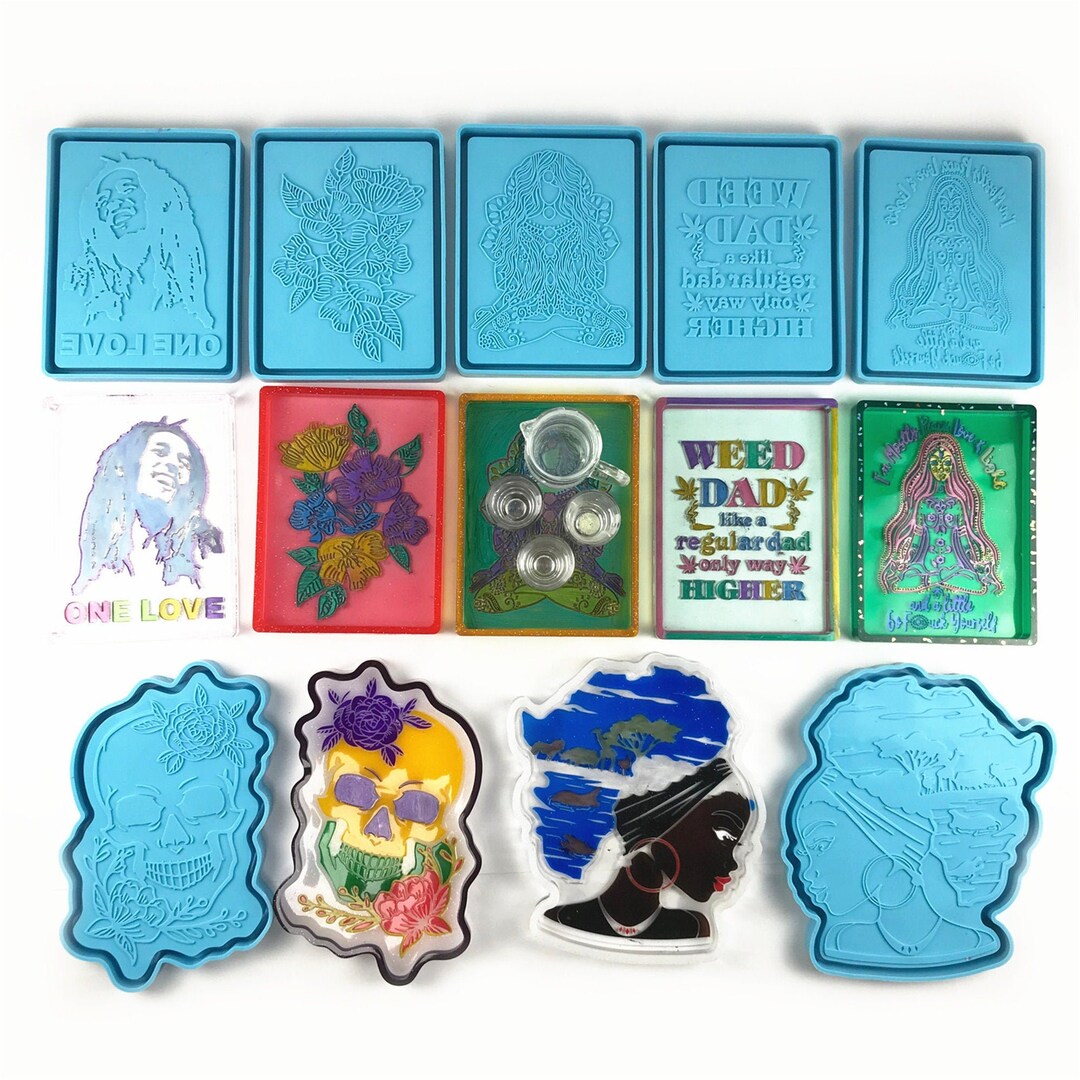 Chakra Tray Mold | Rolling Tray Mold | Skull Cup Mat Mold | Silicone ...