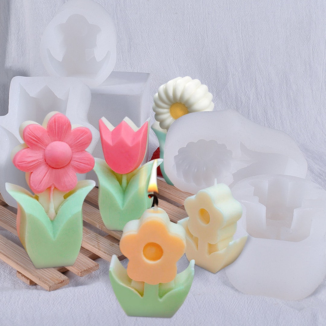 3D Tulip Flower Mold | Daisy Scented Plaster Mold | Flower Soap Mold ...
