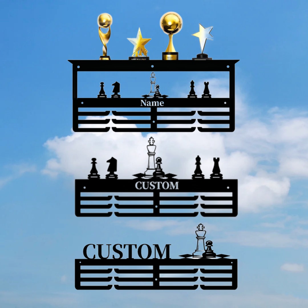 Custom Chess Medal Holder, Personalized Name of Chess Player Medal ...