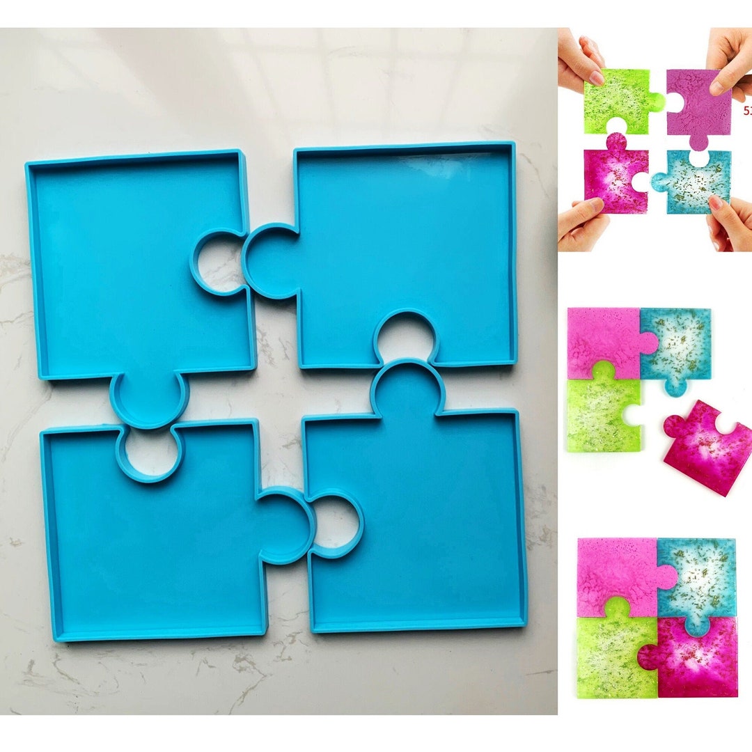 Puzzle Piece Coaster Mold | Epoxy Resin Mould | Cup Mat Mold - Etsy