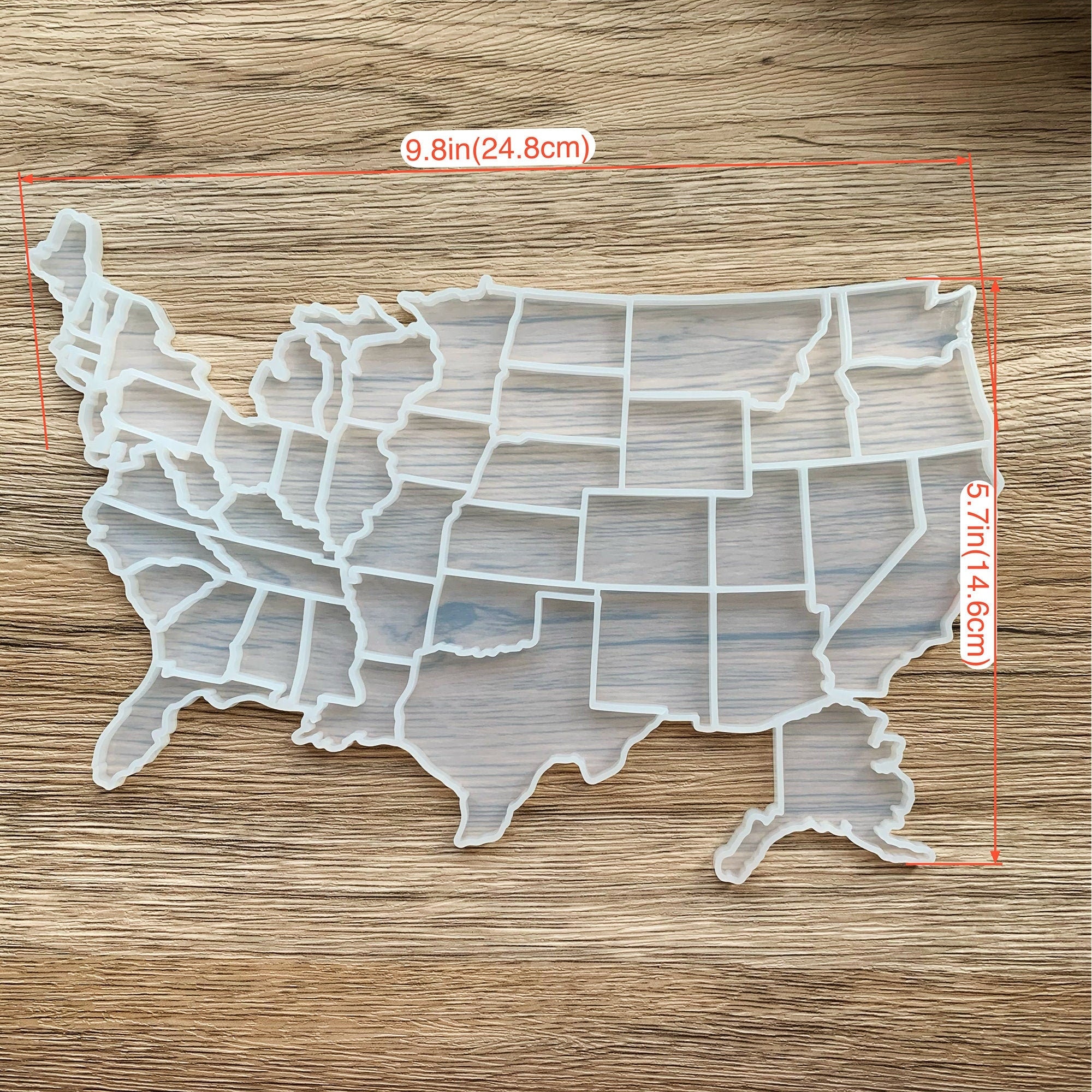 USA Map Silicone Mold | United States Map Puzzle Mold | States Shiny ...
