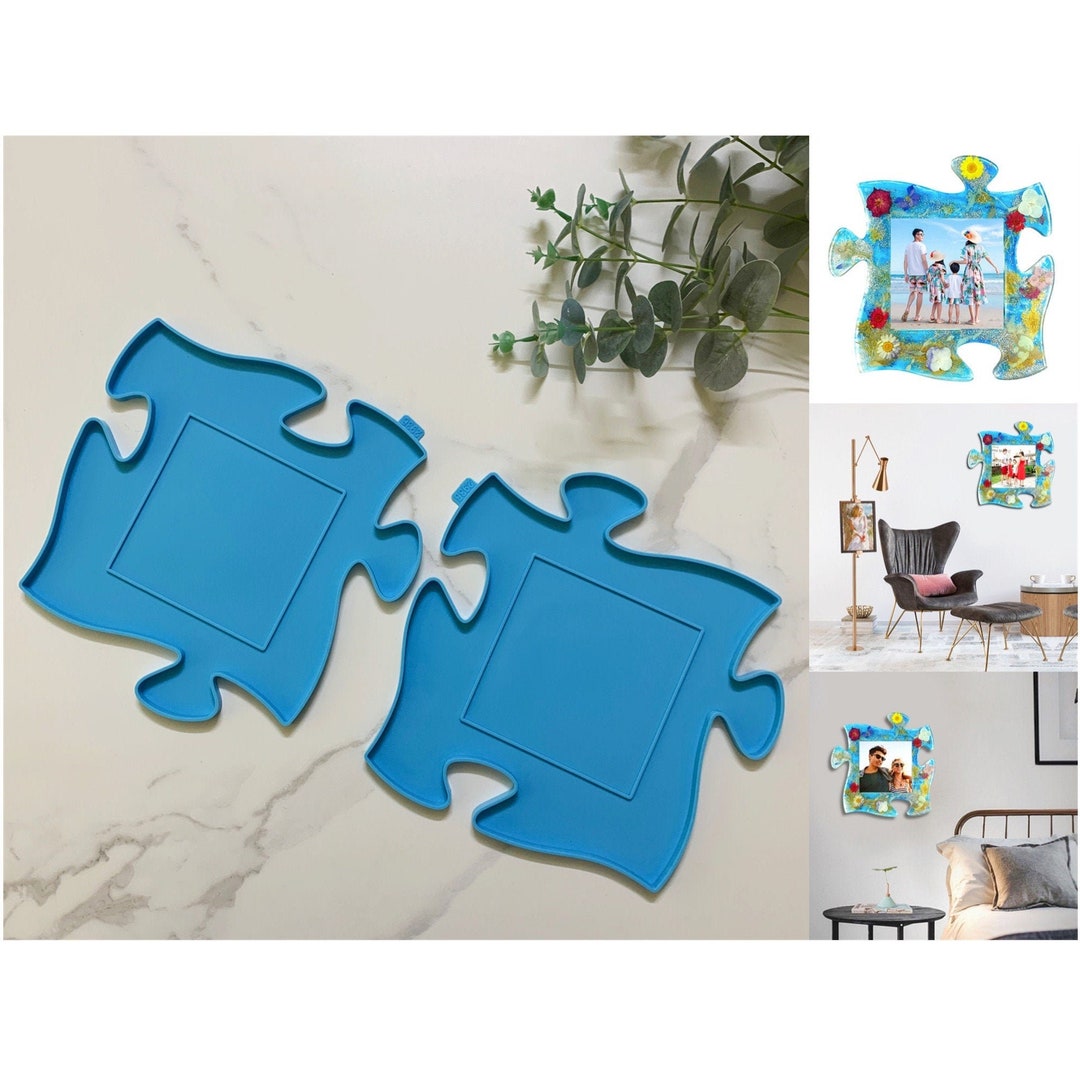Jigsaw Photo Frame Mold | Puzzle Piece Coaster Mold | Epoxy Resin Mould ...