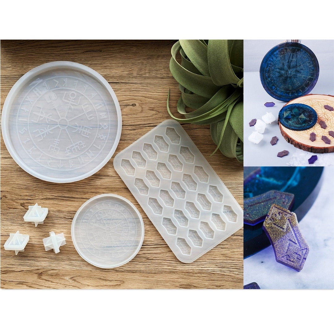 Rune Divination Plate Mold | Rune Dice Mold | Round Coaster Mold - Etsy