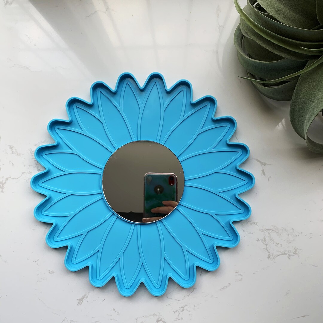 10" Sunflower Frame Tray Silicone Mold | Mirror Mold Set - Etsy