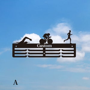 Custom Triathlon Medal Hanger, Custom Triathlete Names Medal Holder ...