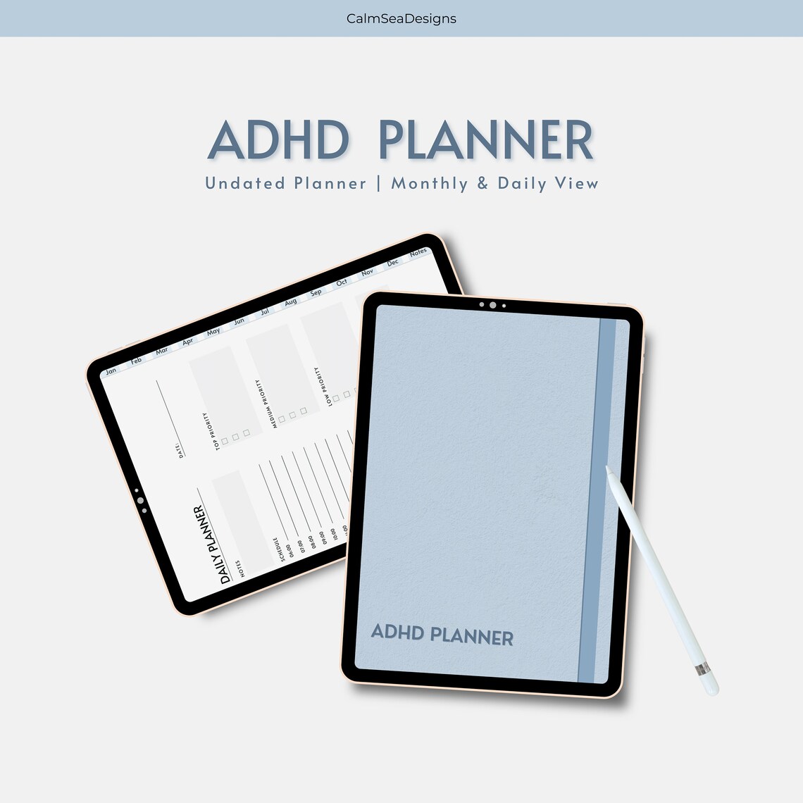 ADHD Planner Calendar for ADHD Minimal Planner Checklist for - Etsy