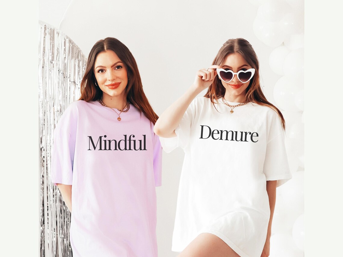 Demure, Mindful, Cutesy, Womens Tshirts, Bachelorette Shirt ...