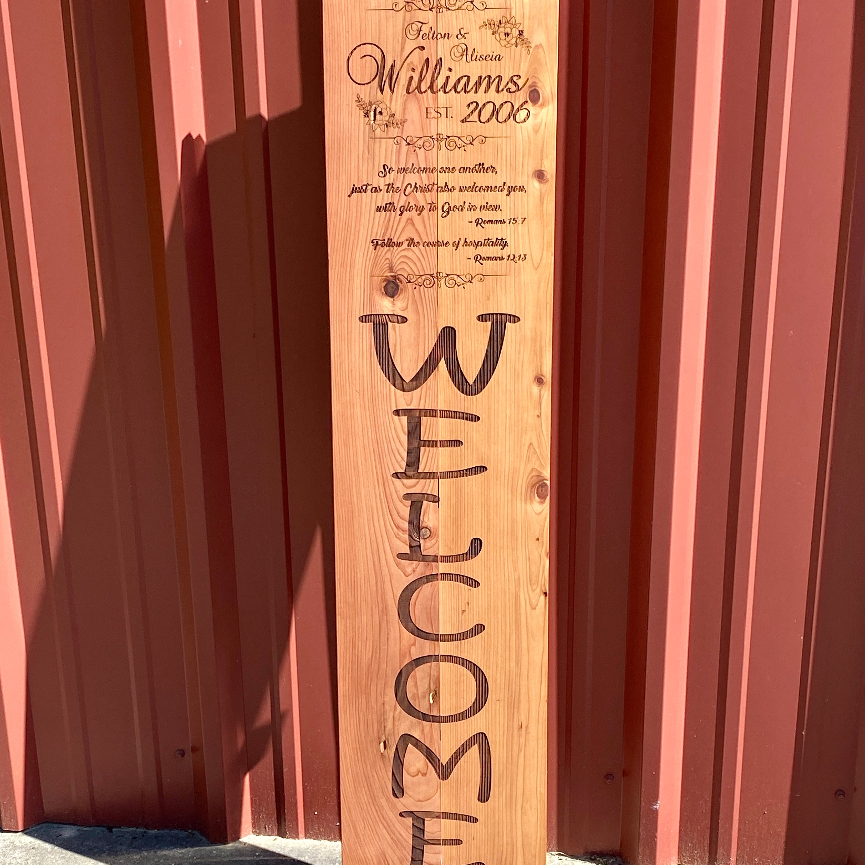 Customized Cedar Welcome Sign Cedar Gifts Welcome Gifts - Etsy