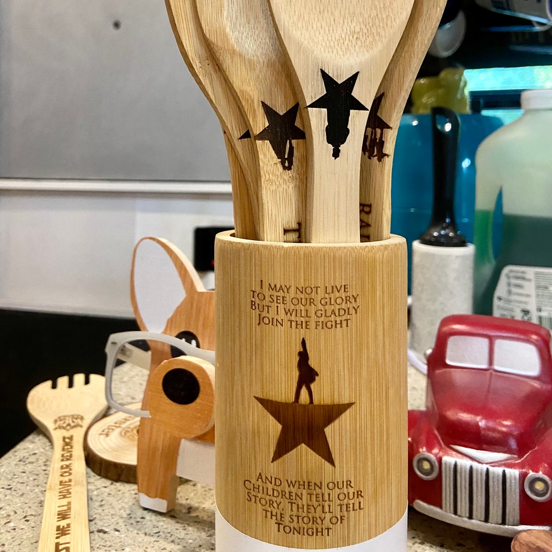 Hamilton Bamboo Cooking Spoons set of 9 Available With Optional Holder ...
