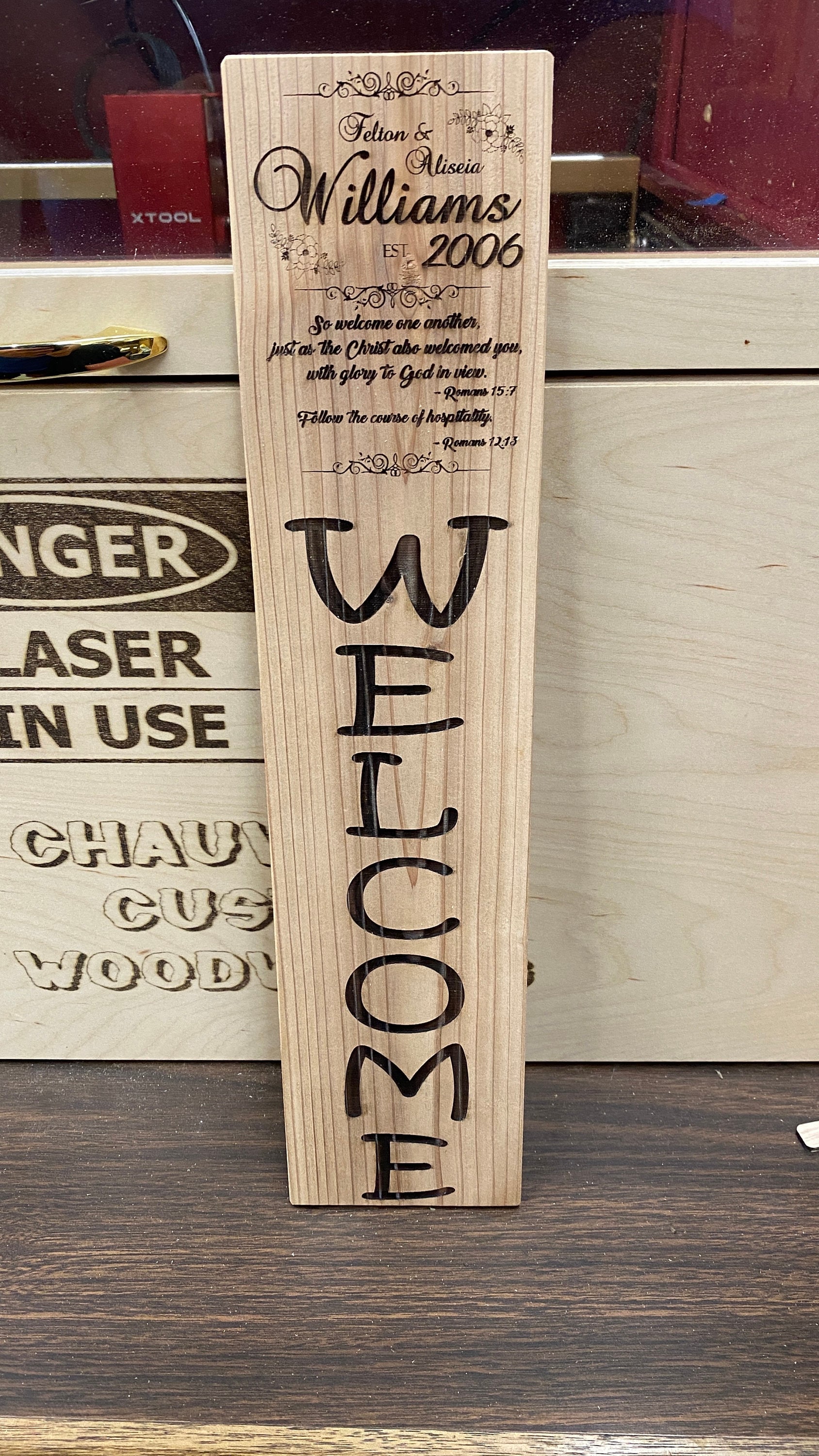 Customized Cedar Welcome Sign Cedar Gifts Welcome Gifts - Etsy