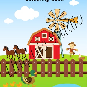 Down at the Farm Colouring in Book - Etsy