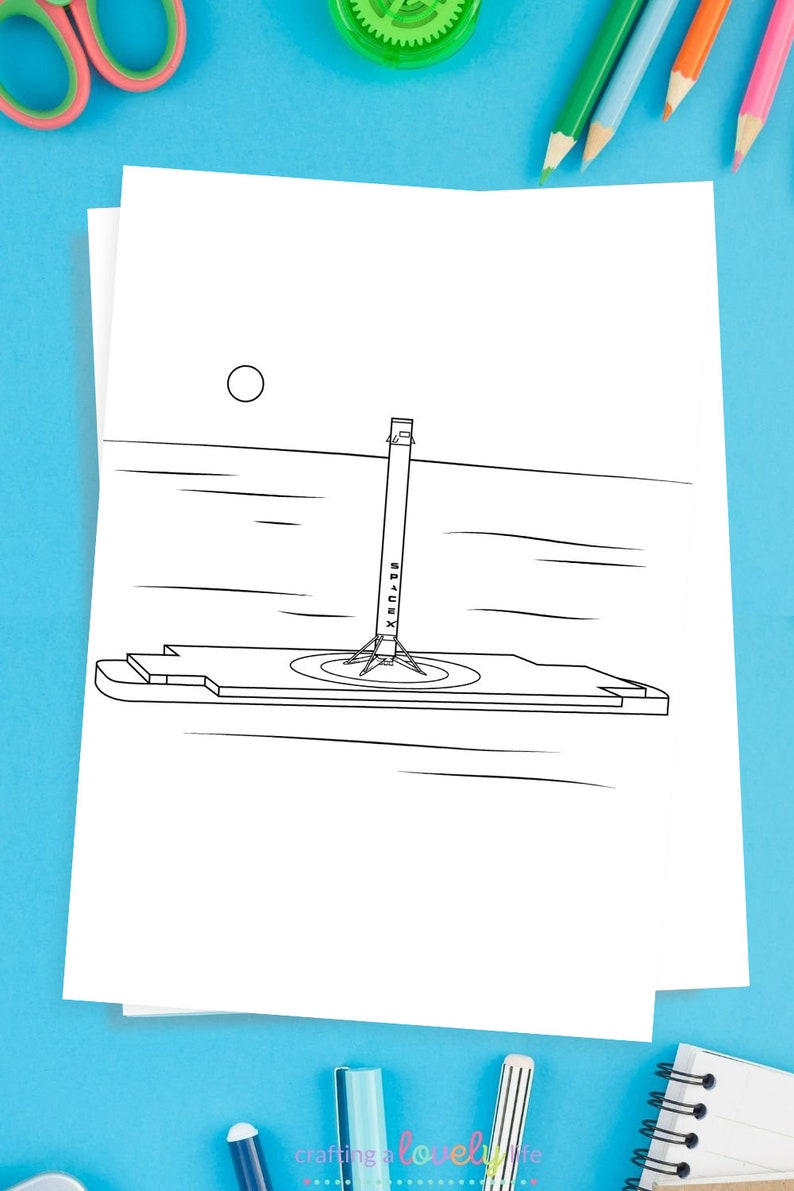 Spacex Coloring Pages, Printable Colouring Sheets, Digital Download ...