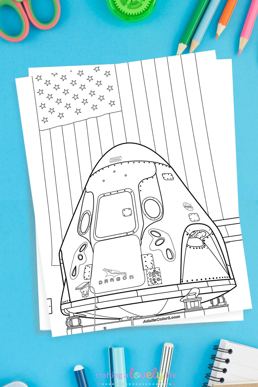 Spacex Coloring Pages, Printable Colouring Sheets, Digital Download ...