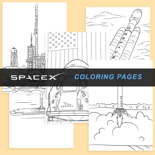 Spacex Coloring - Etsy