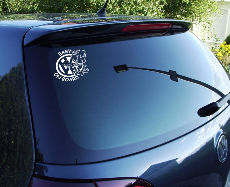Bambam VW Baby on Board Sticker/decal Car Window Car Bumper Sticker ...