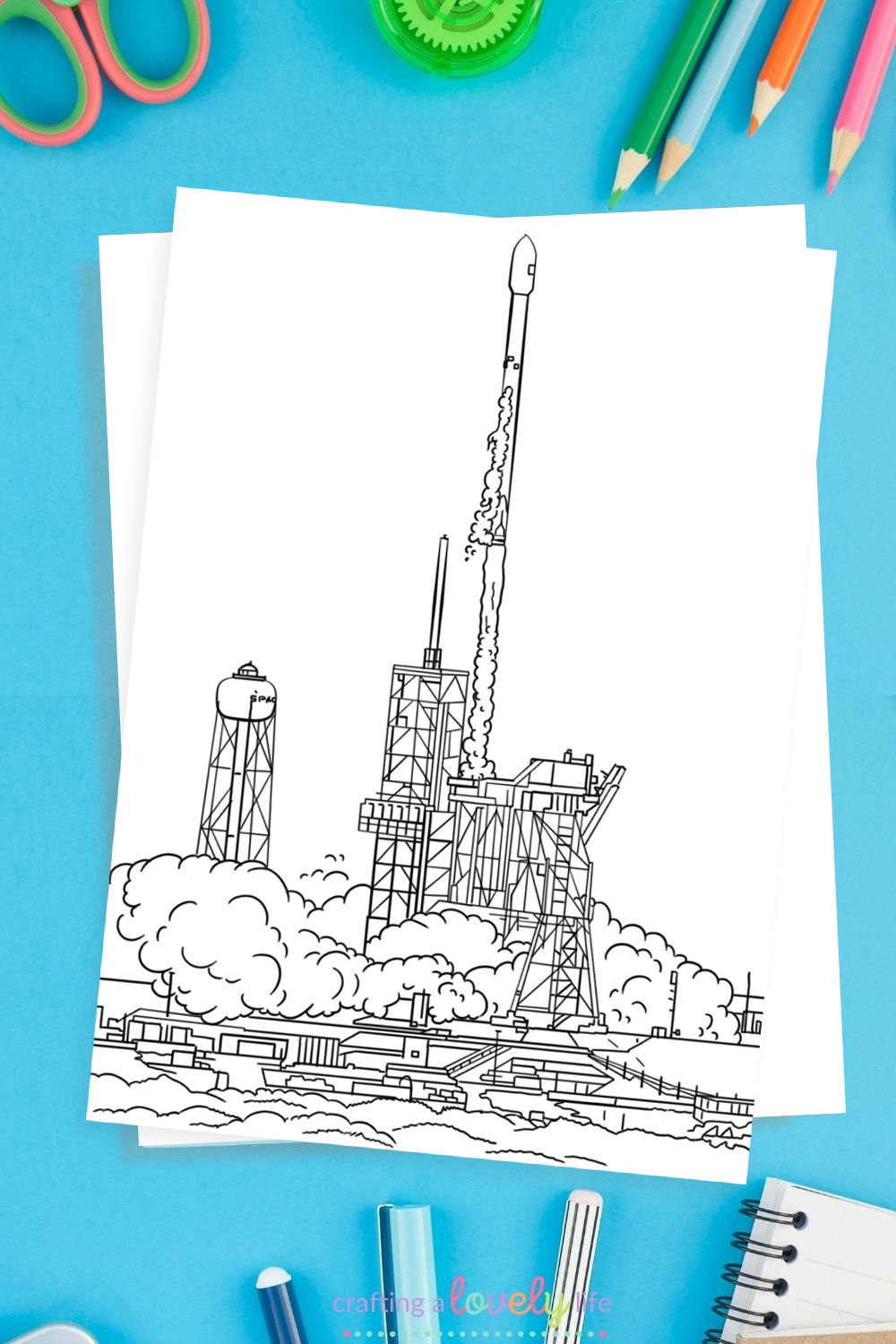 Spacex Coloring Pages, Printable Colouring Sheets, Digital Download ...