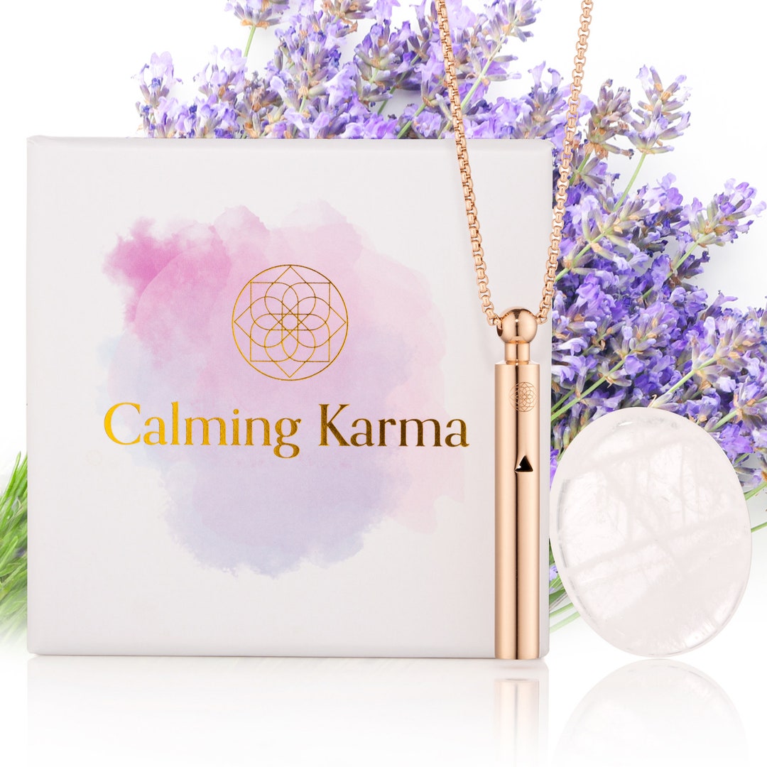 Calming Karma Anxiety Relief Items - Mindful Breathing Necklace for ...