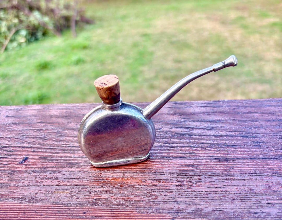 Rare Antique Sewing Machine Oil Can | 19th Century Mini Silver Oil Can ...