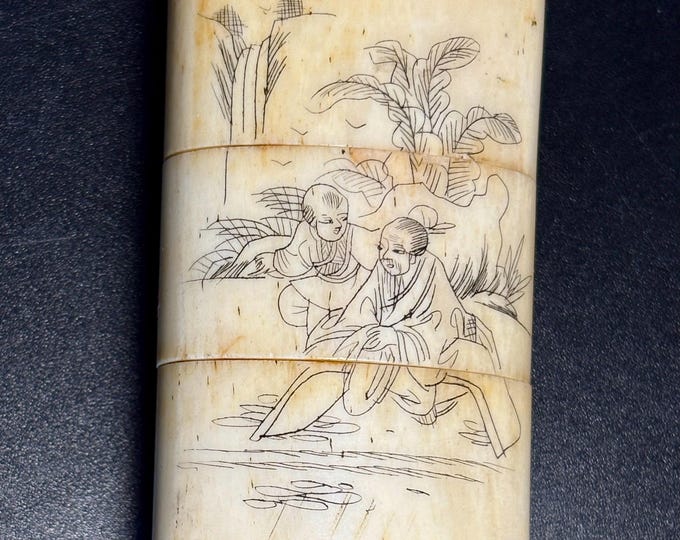 Antique Japanese Inro | Hand-carved Ivory-toned Material | Ojime Bead ...